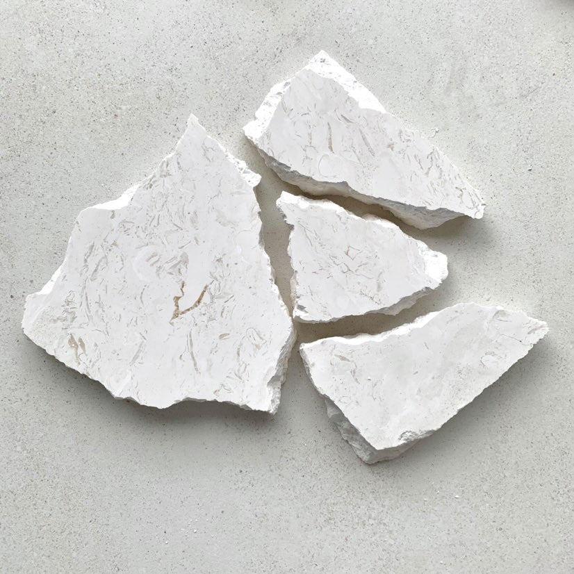 WHITE FOSSIL LIMESTONE CRAZY PAVE – Graystone Tile & Design Studio